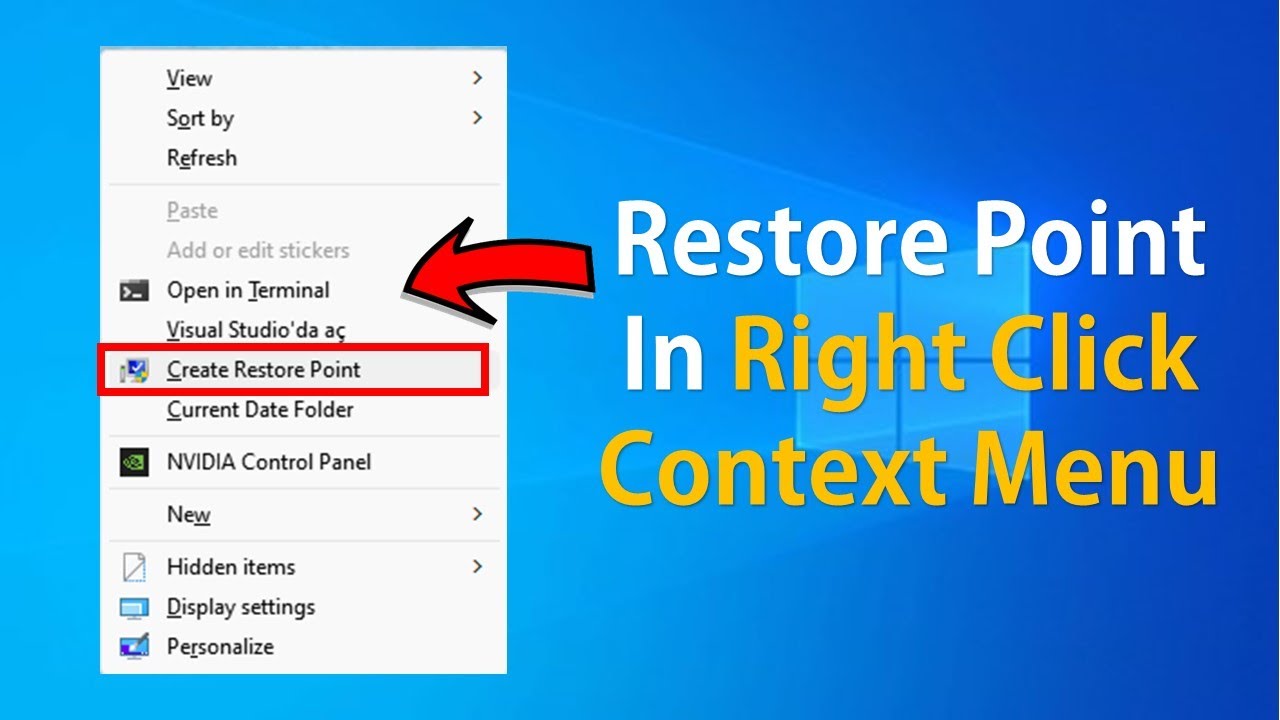 Get Ahead of PC Crashes: Create a Restore Point in Your Right-Click Context Menu Now - YouTube