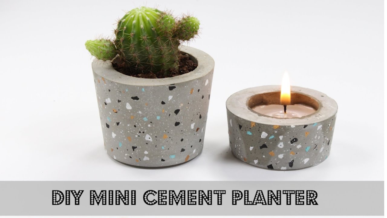 DIY Cute and Easy Cement Planter | - YouTube
