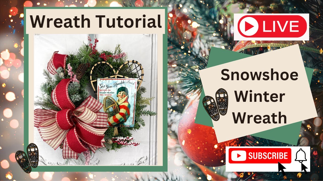 How to Make a Vintage Christmas Wreath with Snowshoes - YouTube