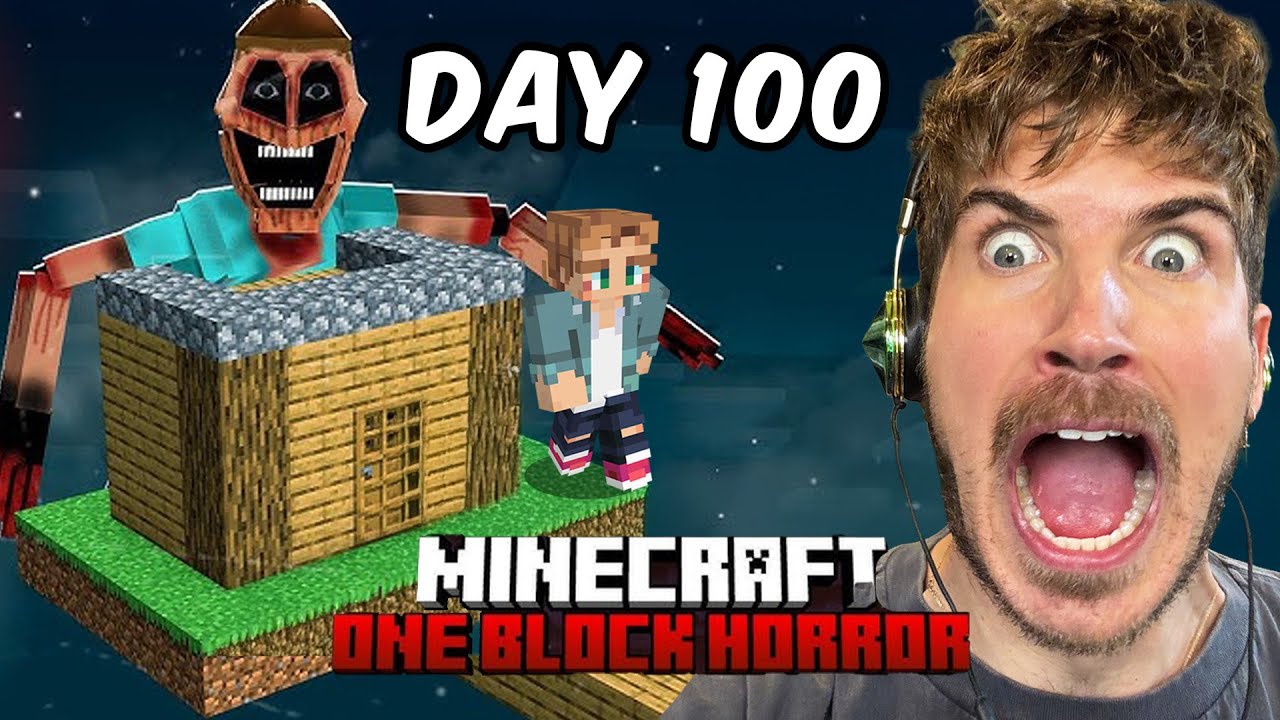 I Survived 100 Days in Minecraft One Block Horror ... - YouTube