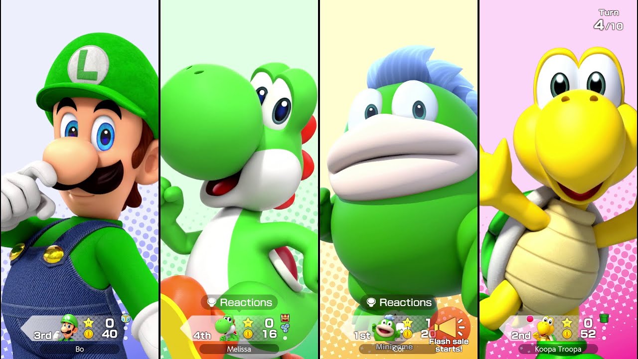 Super Mario Party Jamboree - Luigi vs Yoshi vs Spike vs Koopa Troopa ...