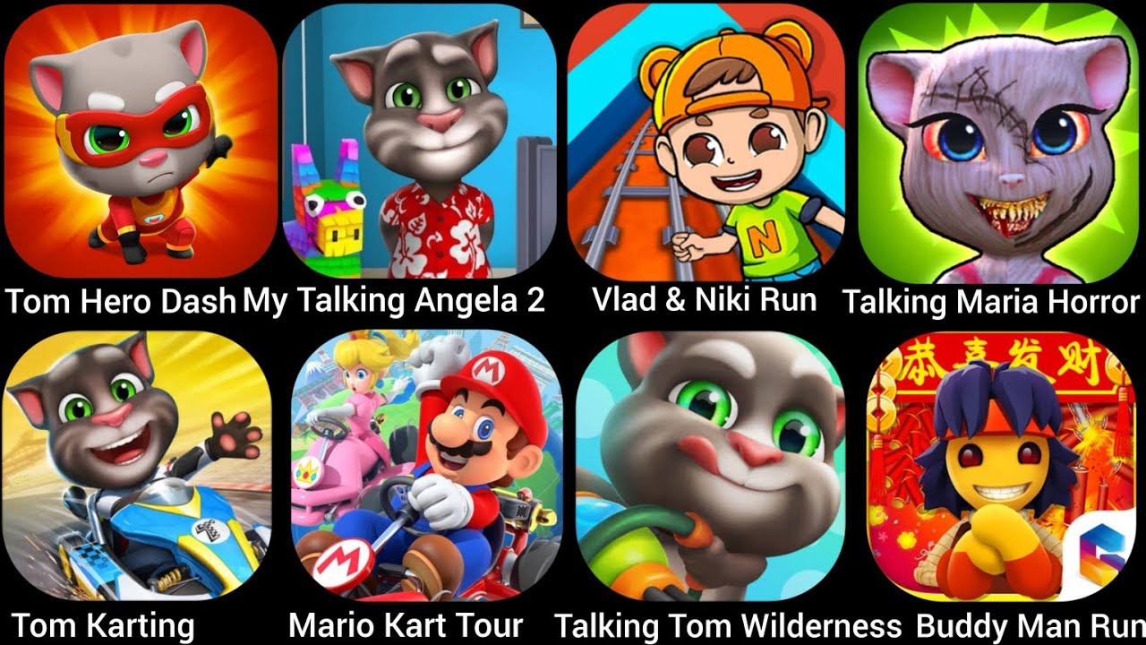 Talking Tom Wilderness,Buddy Man Run,Tom Karting, Mario Kart Tour ...
