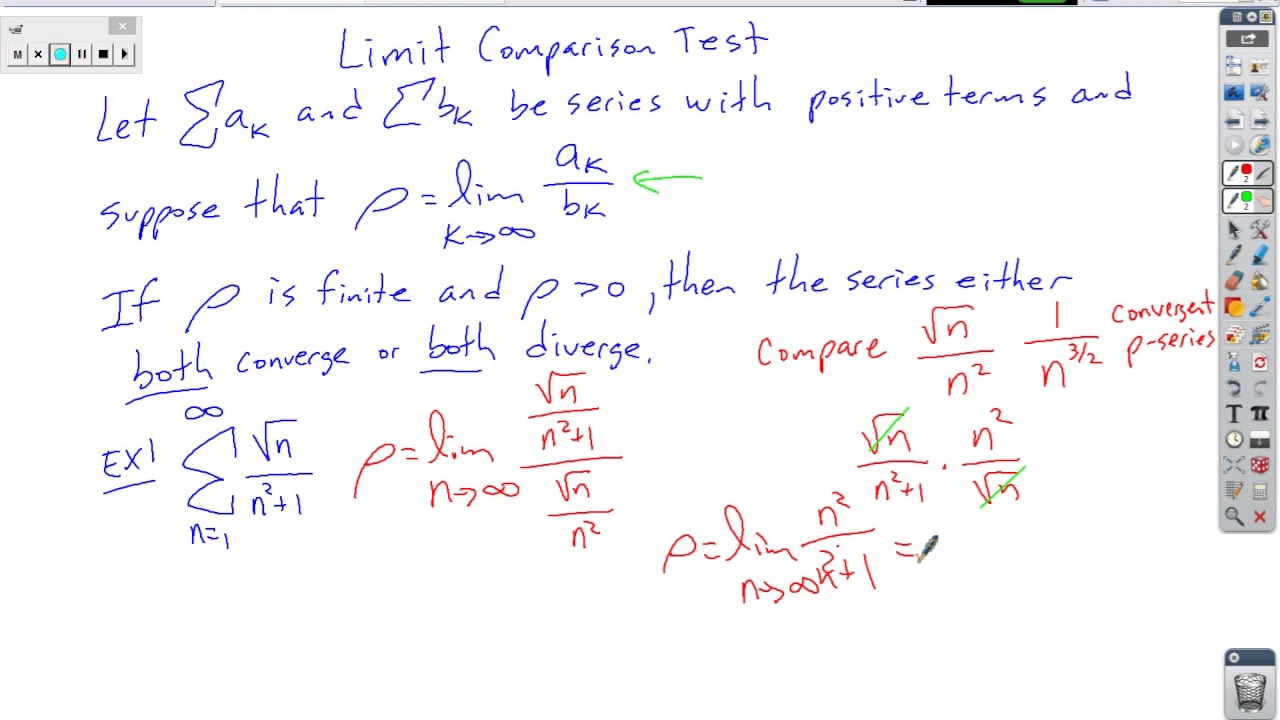 The Limit Comparison Test Examples Solutions Videos