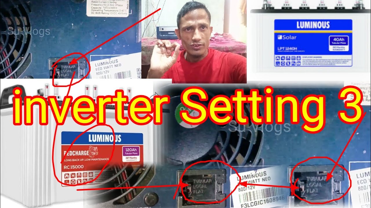 inverter Setting 3 Battery flat - YouTube