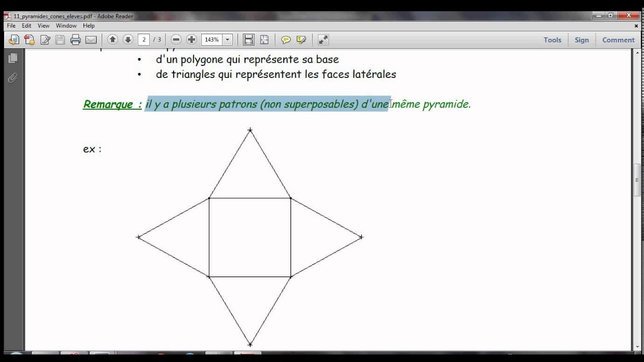 Patron et volume de la pyramide - YouTube
