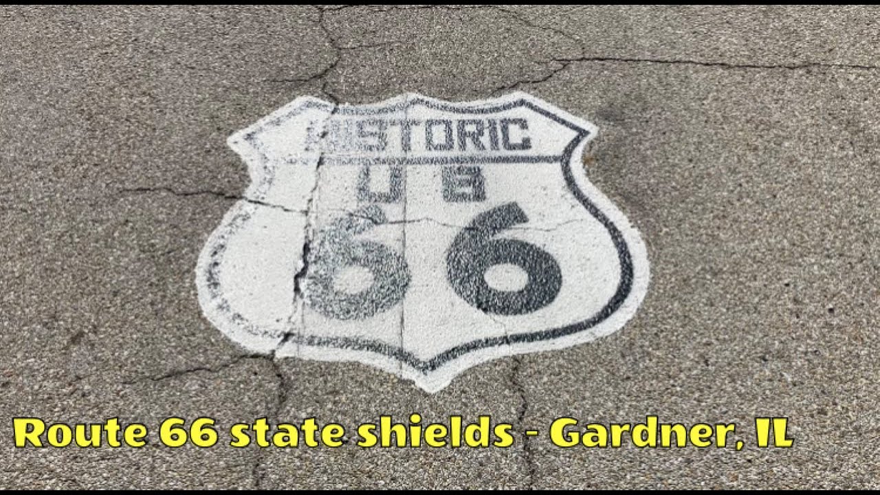 Route 66 state shields in Gardner, IL - YouTube