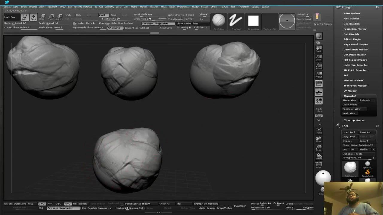 Zsnapshot- multi view zbrush script. - YouTube