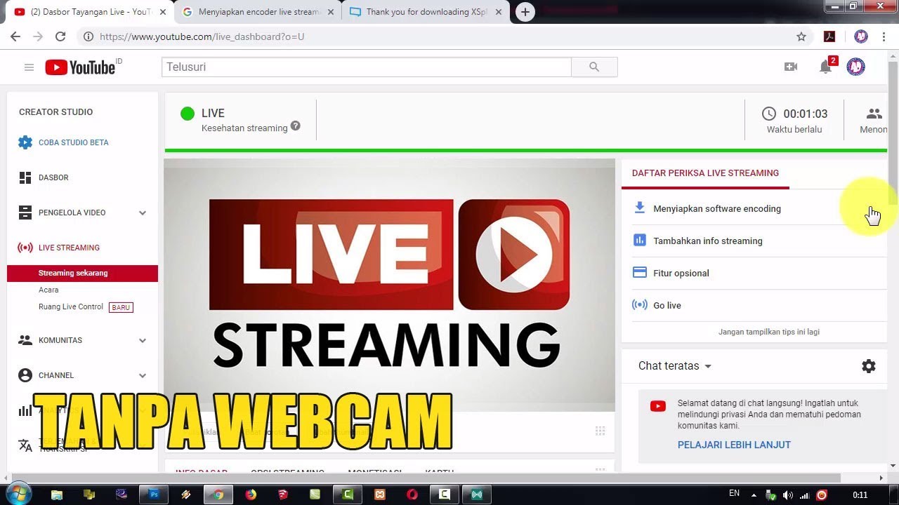 Cara Live Streaming di YouTube Tanpa Kamera - YouTube