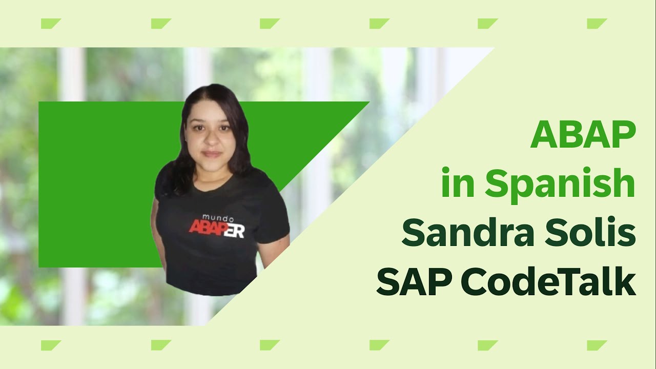 SAP CodeTalk with Sandra Solis - YouTube