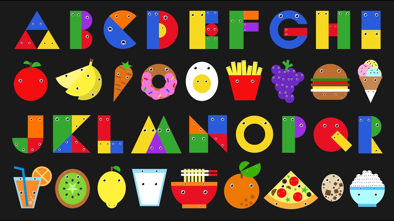 ABC Song with Shapes and Foods | Build Letters with Fun Learning - YouTube