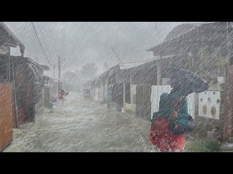 ÇOK ŞİDDETLİ YAĞMUR! ASYA'DA KÖY HAYATINI VURAN EN ŞİDDETLİ KASIRGA 🥶🥶