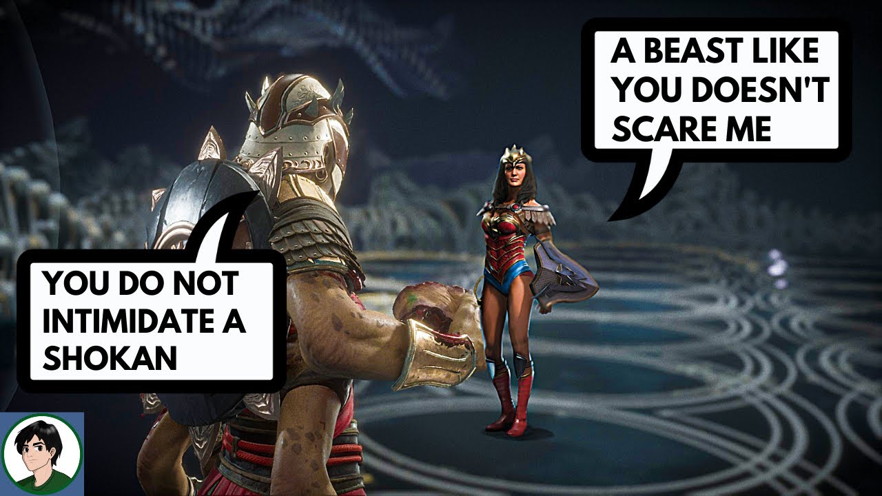 MK VS DC : Sheeva Vs Wonder Woman Intros Dialogues - YouTube