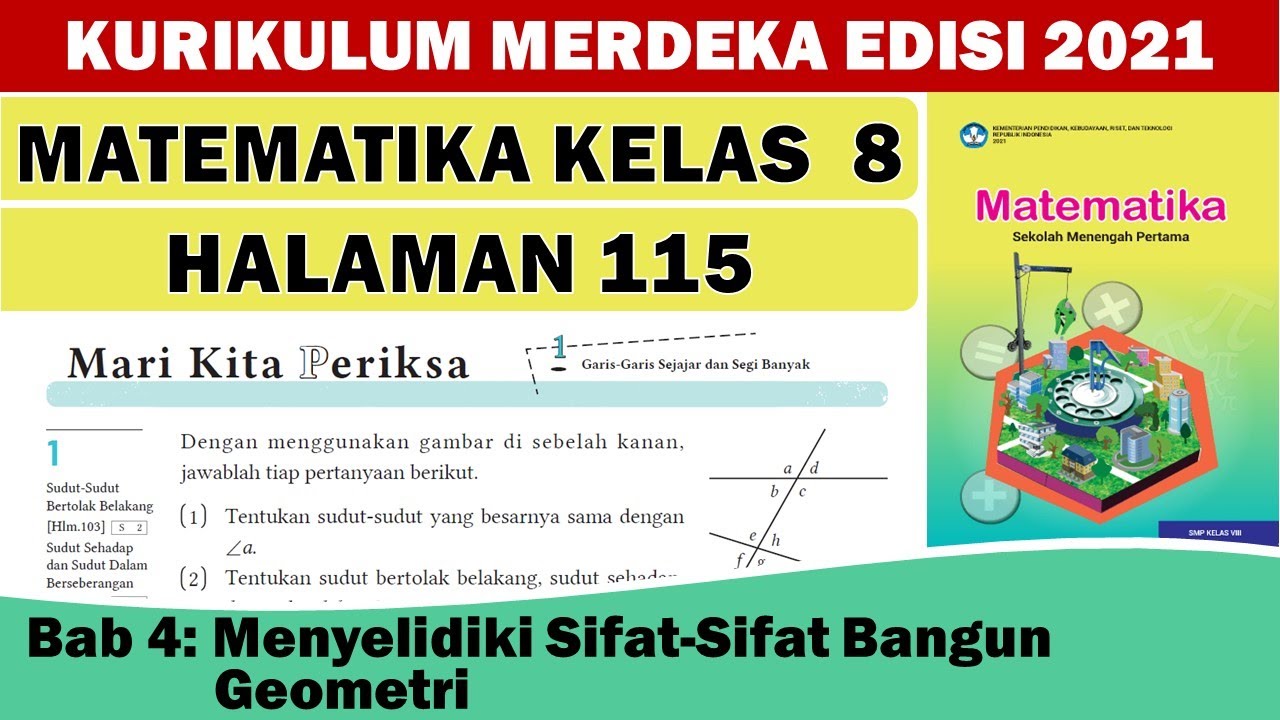 MATEMATIKA KELAS 8 HALAMAN 115 KURIKULUM MERDEKA EDISI 2021 - YouTube