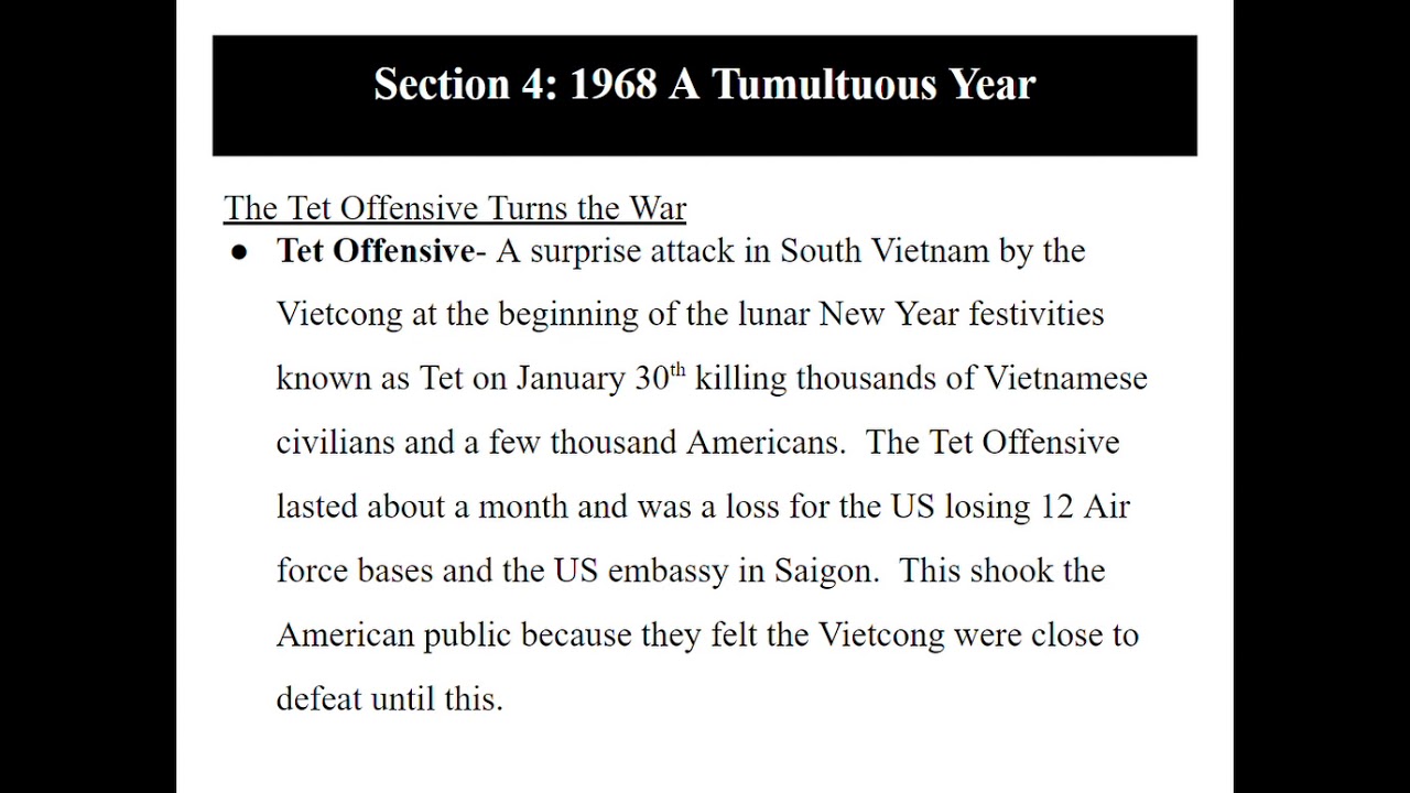 Vietnam War PART 2 - Centennial Remote Learning - US History 11 - April ...