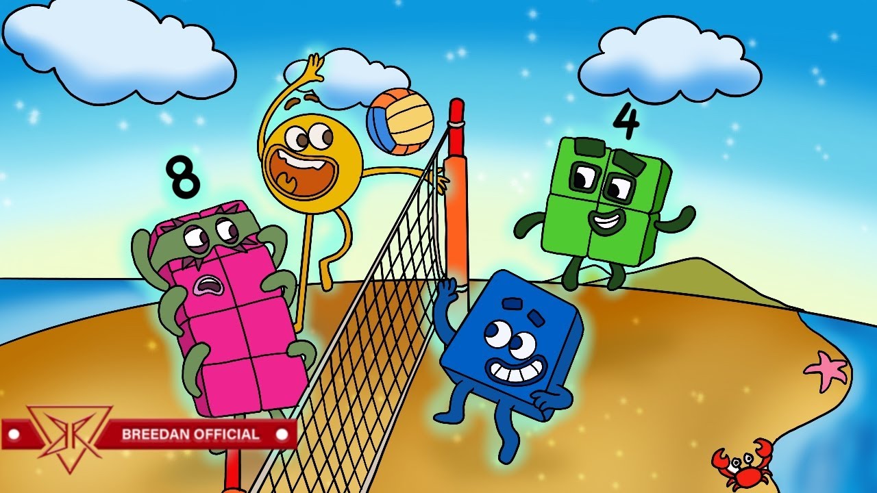 Numberblocks and Colourblocks Fun Playing Volley Ball Beach Fanmade ...