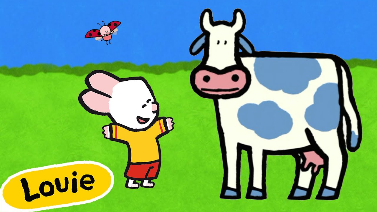 Louie, Draw Me A Cow 🎨 Animal Drawing Videos Compilation | Cartoons for ...