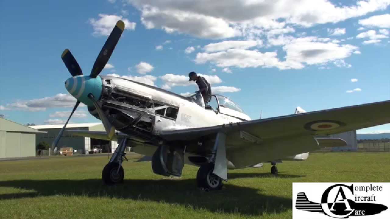 CAC P 51 Engine Run - YouTube