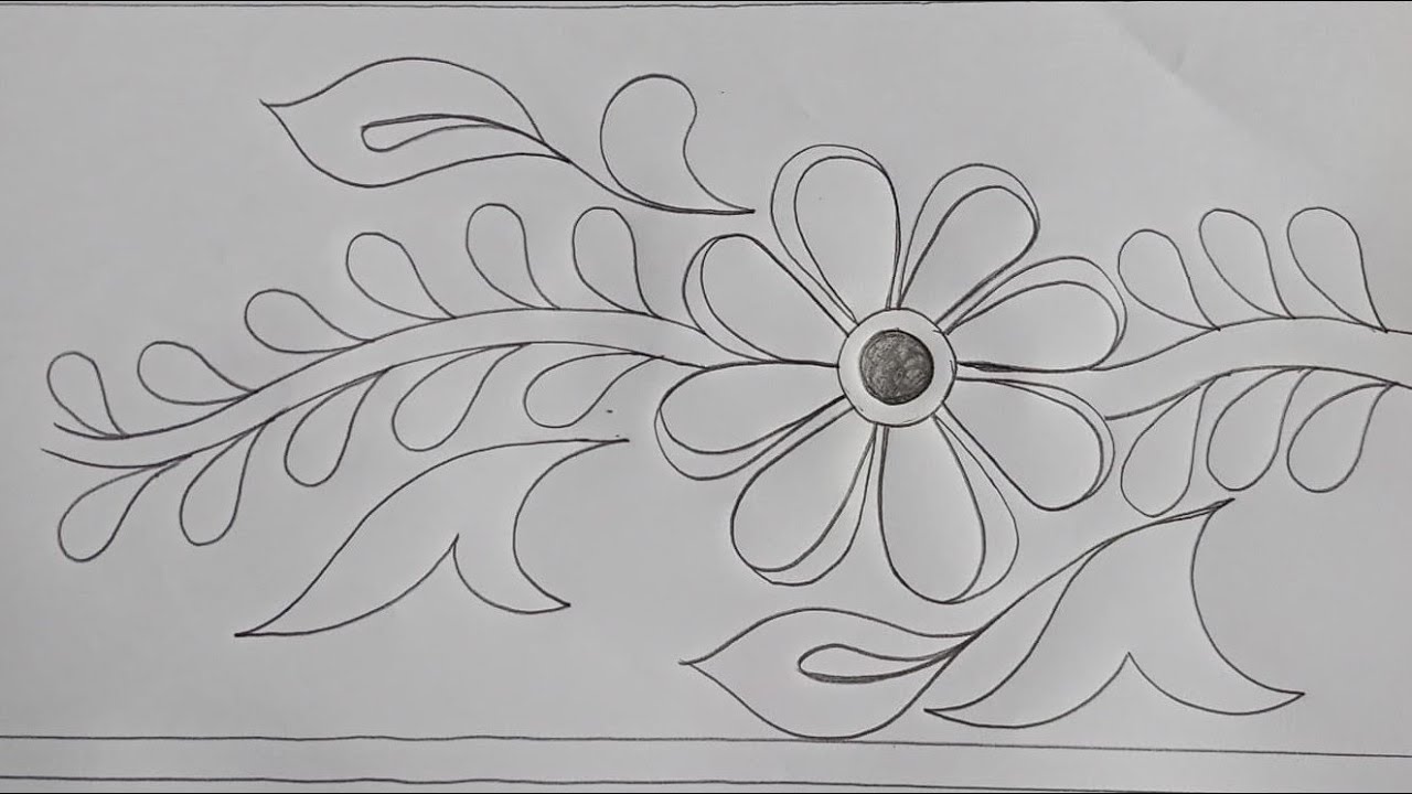 Hand Embroidery Traditional Nokshi Katha Design Drawing Tutorial 159 ...