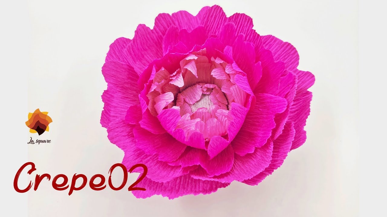 Crepe paper flower 02 | Standing paper flower | DIY Crepe paper flower ...