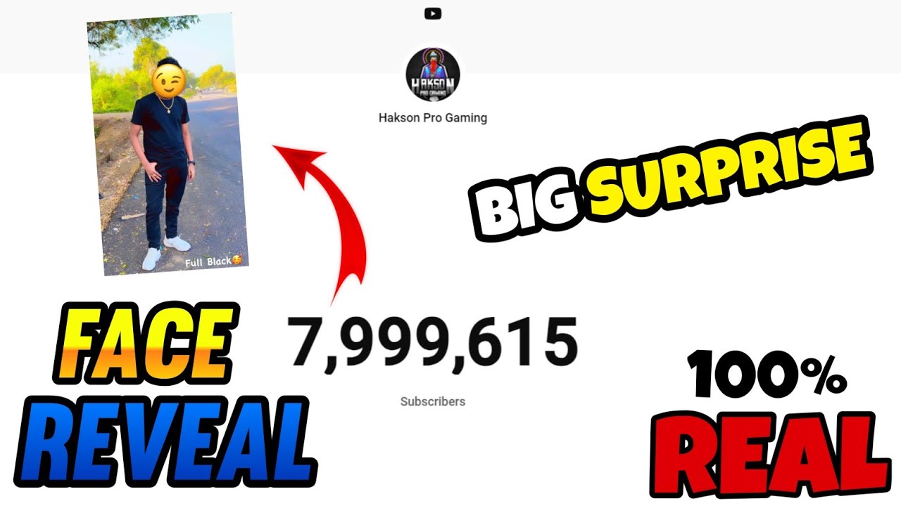 Finally Face Reveal On 8 Million Subscribers in Hakson Pro Gaming 🔥 Big ...
