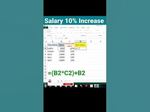 Excel Shorts Tricks|| Excel मे salary 10 percent add कैसे करे #shots #excel #exceltricks # ...
