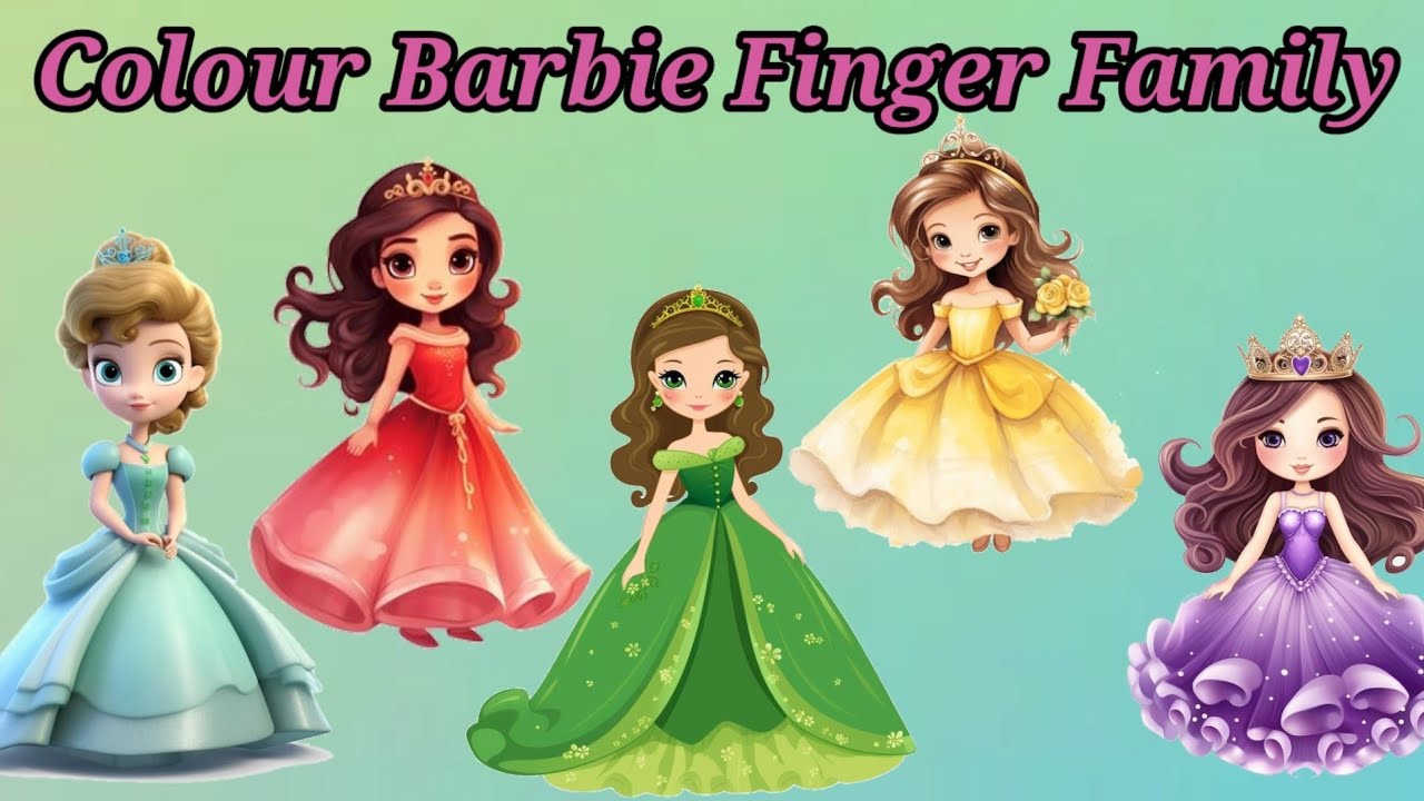 Colour barbie Finger Family 02| Nursery Rhymes & kids songs | More ...