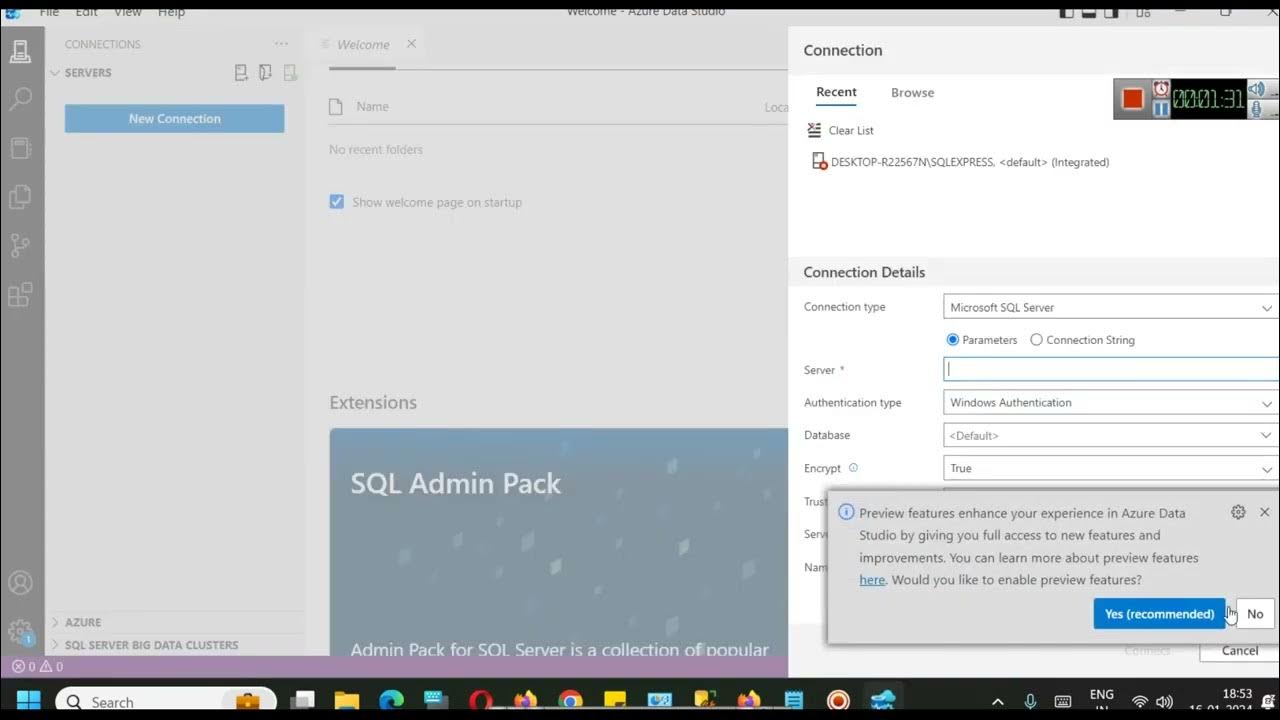 How to Connect MSSQL Server Database with Azure Data Studio - YouTube