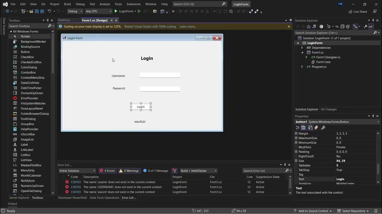 Login form using C# Windows application - YouTube