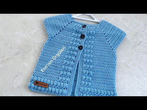 Crochet Baby Vest for Boys and Girls /Tığ işi Erkek ve Kız Bebek Yeleği /6 Ay için