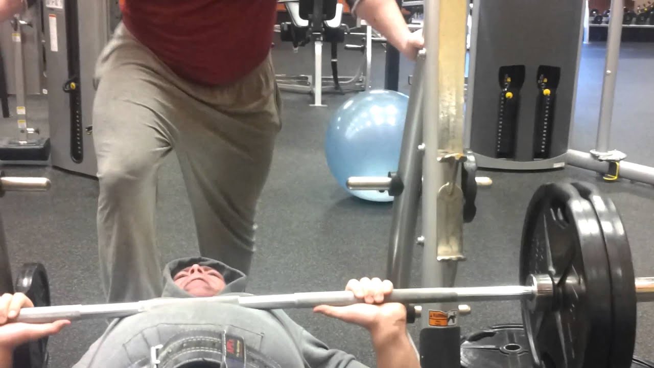 405lb bench drop set! - YouTube