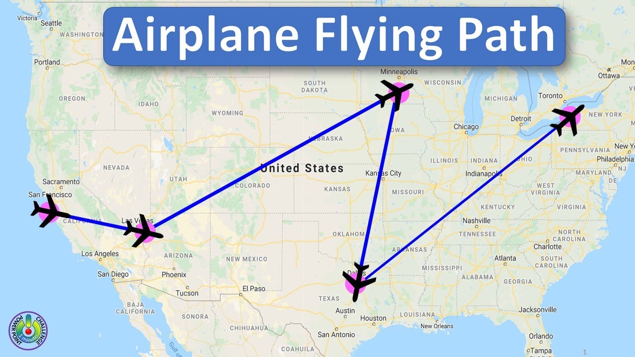 Airplane moving path - 1 minute powerpoint challenge - YouTube