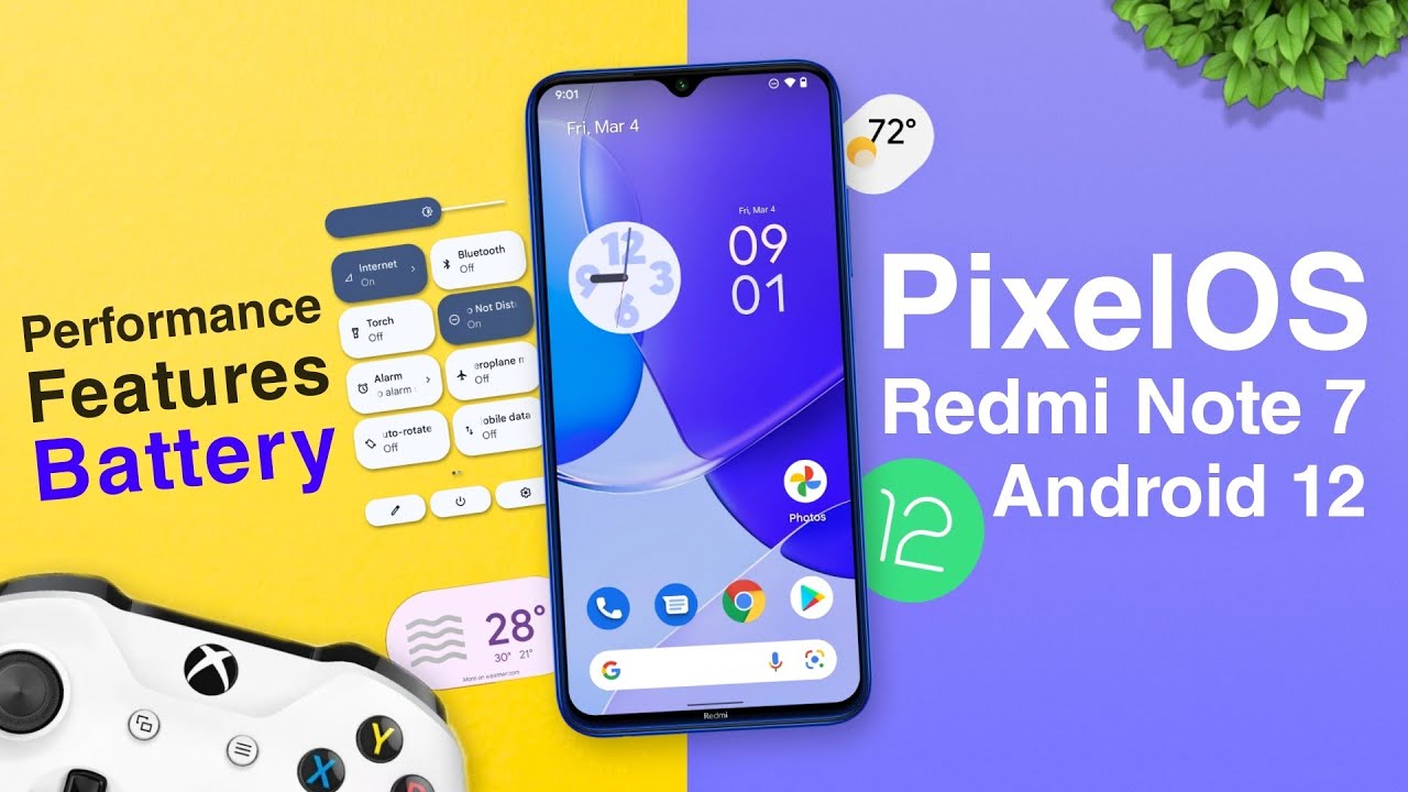 Install PixelOS Android 12 on Redmi Note 7/7s - Great Performance ...