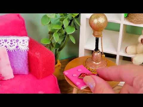 DIY hand made, mini European style table lamp with Barbie doll / 𝐑𝐞𝐬𝐢𝐧 𝐌𝐢𝐧𝐢𝐚𝐭𝐮𝐫𝐞 𝐃𝐈𝐘𝐬 | 𝐓𝐮𝐭𝐨𝐫𝐢𝐚𝐥