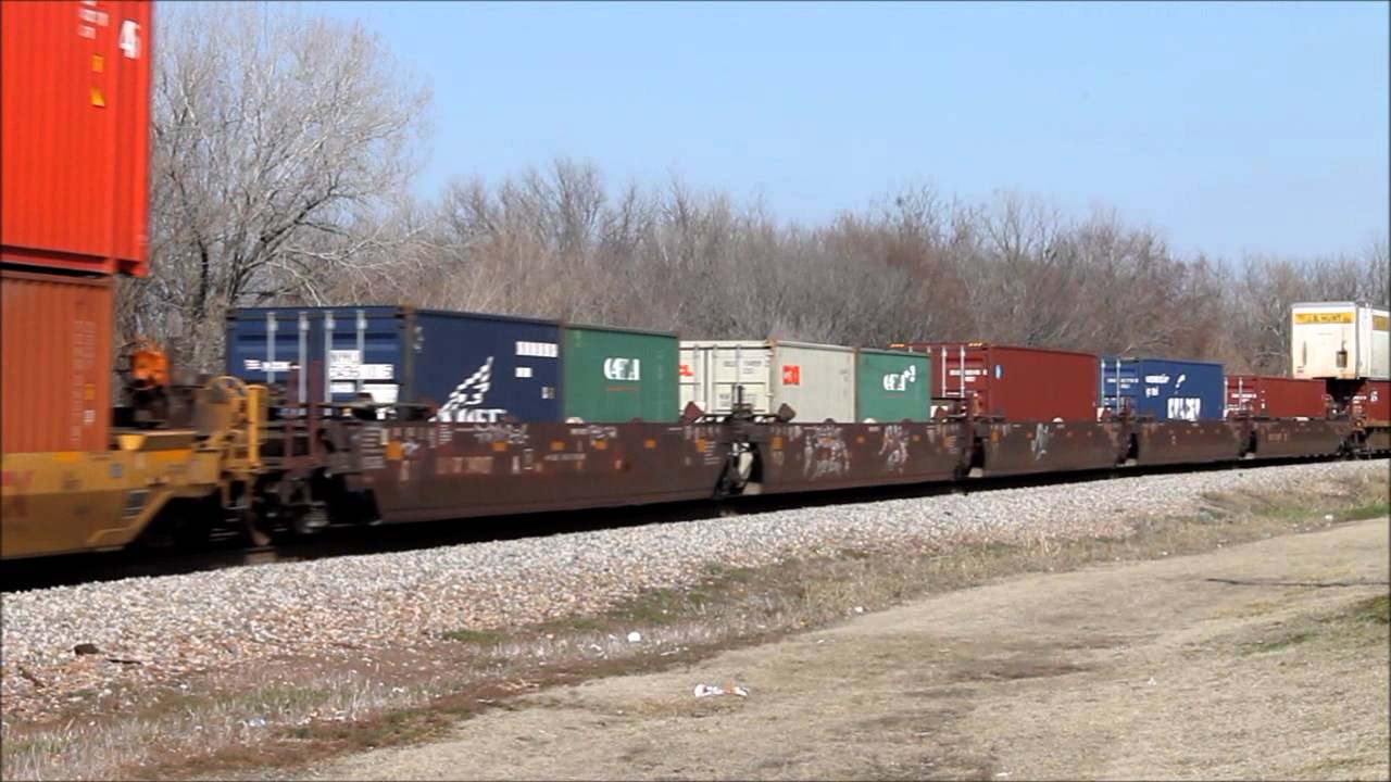 BNSF Stack Train 2-19-2012 Pawnee, Oklahoma - YouTube