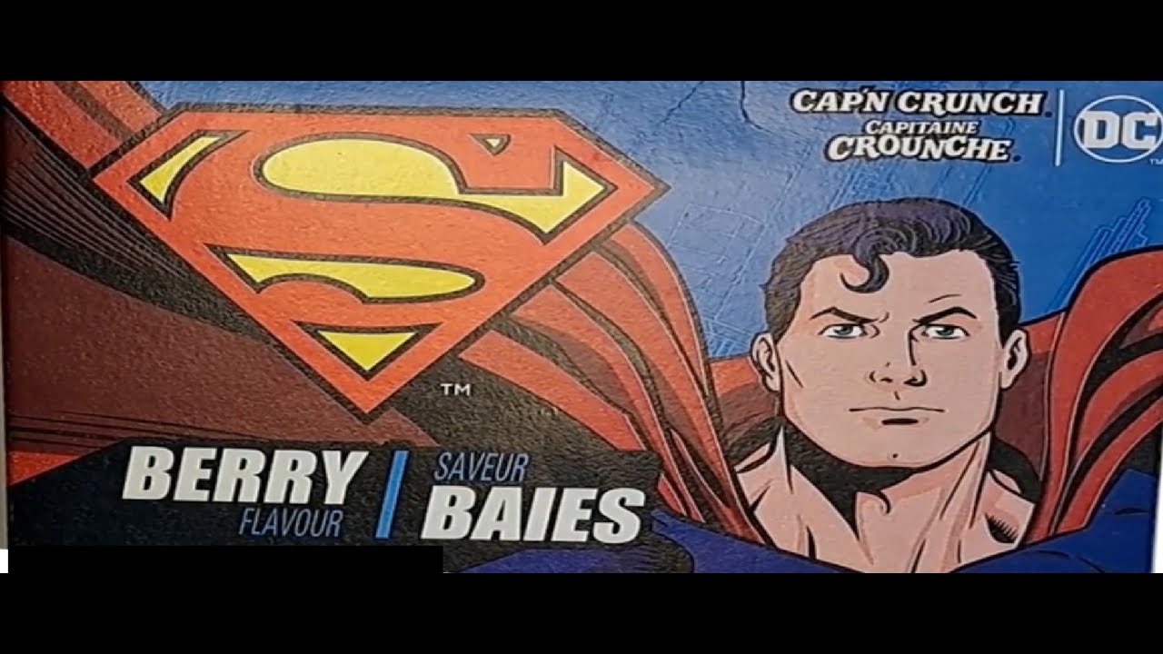 Cap 'n Crunch Berry Flavour Superman/Supergirl Cereal Review - YouTube