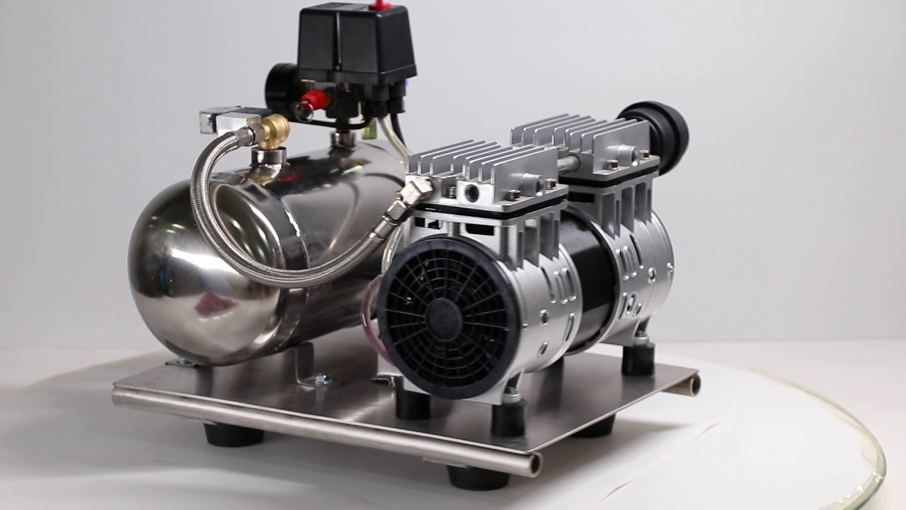 550W air compressor with 6 liter stainless steel tank - YouTube