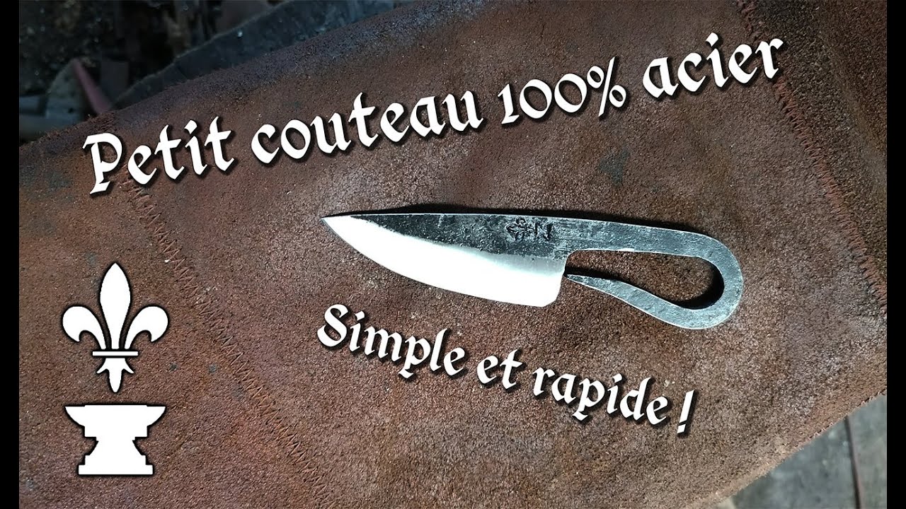 FORGE TRADITIONNELLE : Couteau simple avec manche en acier - YouTube