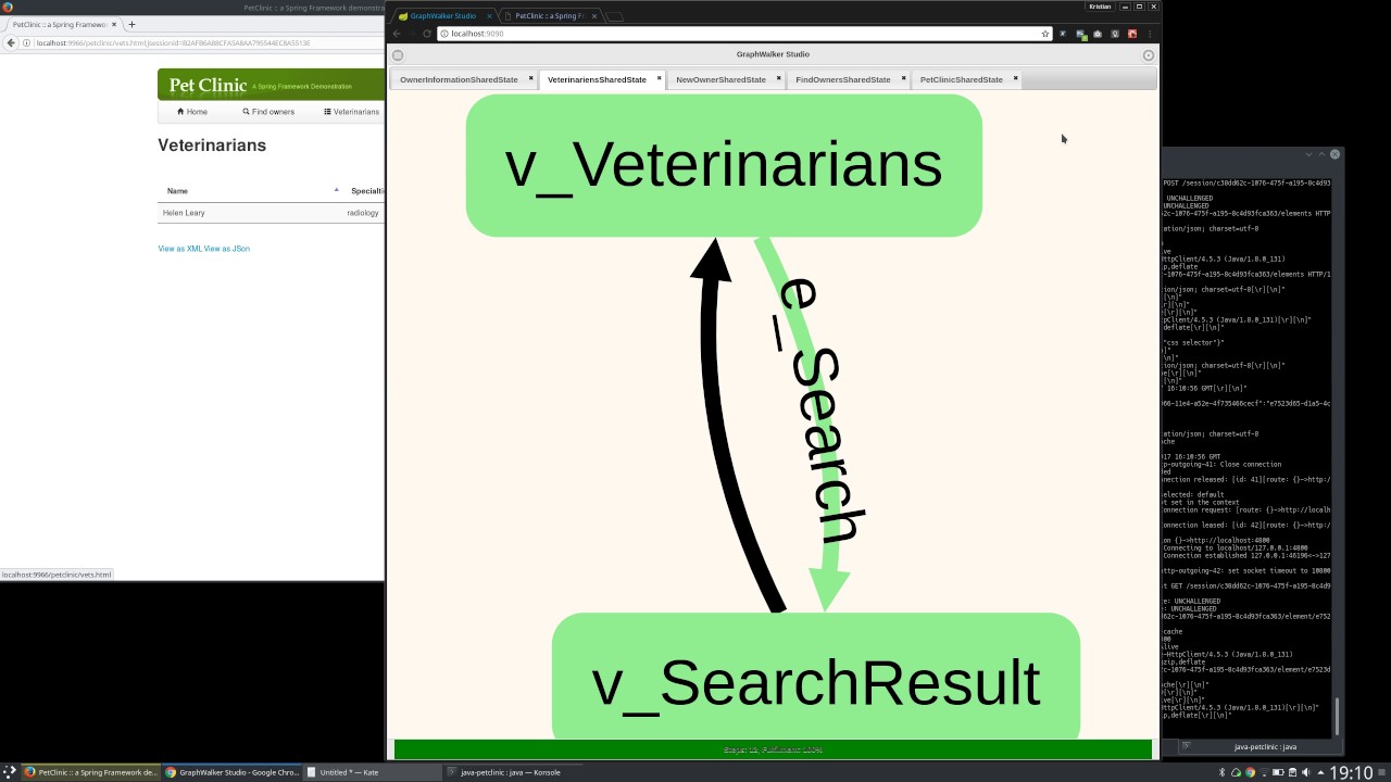 GraphWalker running PetClinic visualized by GraphWalker Studio - YouTube