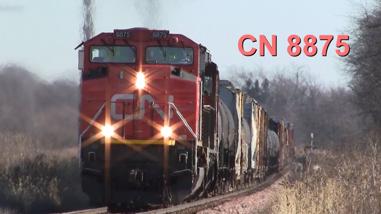 CN 8875 West, Near Seward, Illinois on 11-24-2013 - YouTube