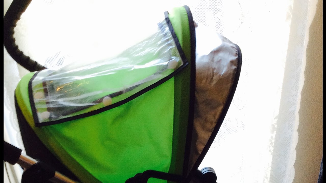 diy stroller 🌧rain proof window, cool hack,,roles open & ties back for ...