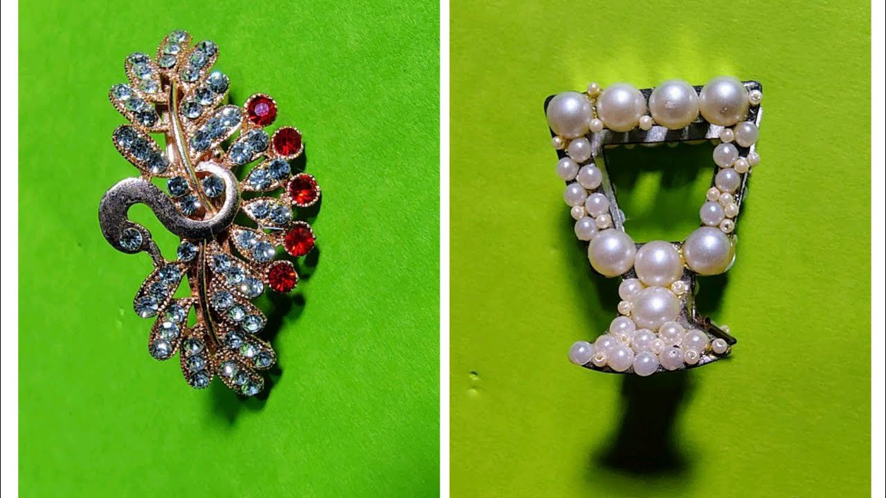 How to Make Stone Hair Clips /Center Clips Making at Home //Handmade ...