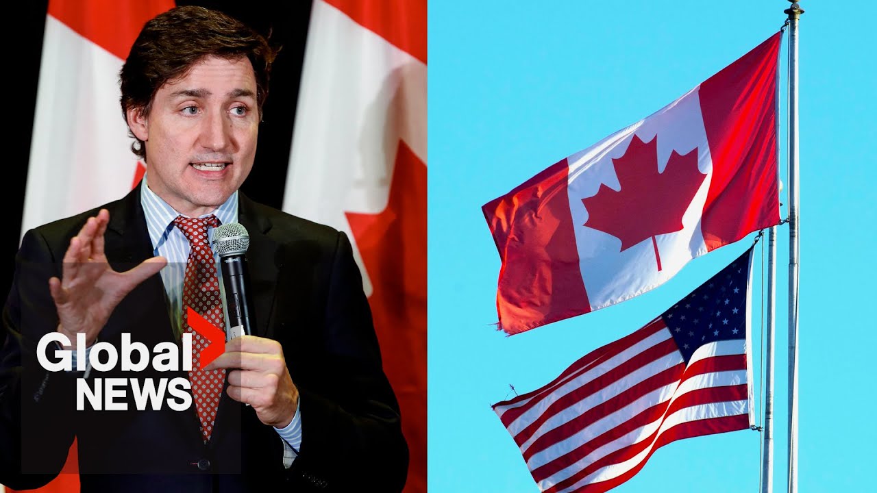 Trudeau visits US to promote 'Team Canada' strategy - YouTube