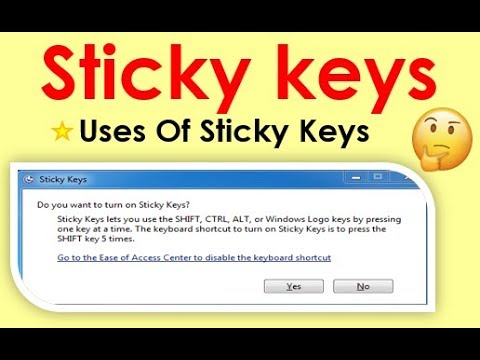 How To Uses Sticky Keys | What Is Sticky Keys || HINDI | | - YouTube