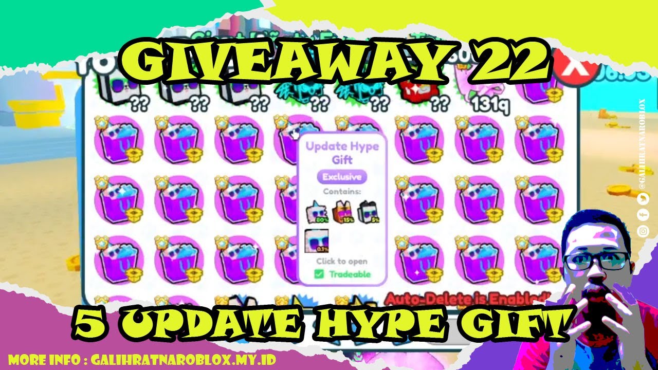 GIVEAWAY 22 - 5 UPDATE HYPE GIFT - PET Simulator X ROBLOX - YouTube