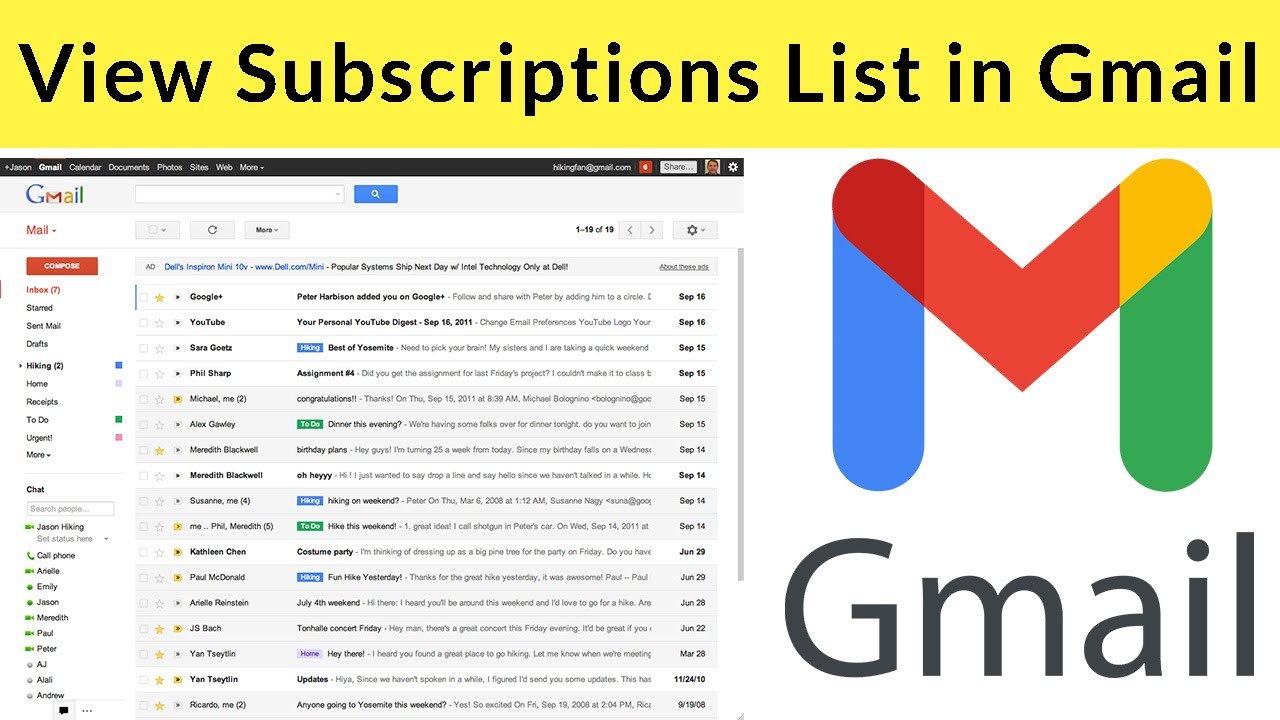 How to View your Subscriptions List in Gmail? (Website Version) - YouTube
