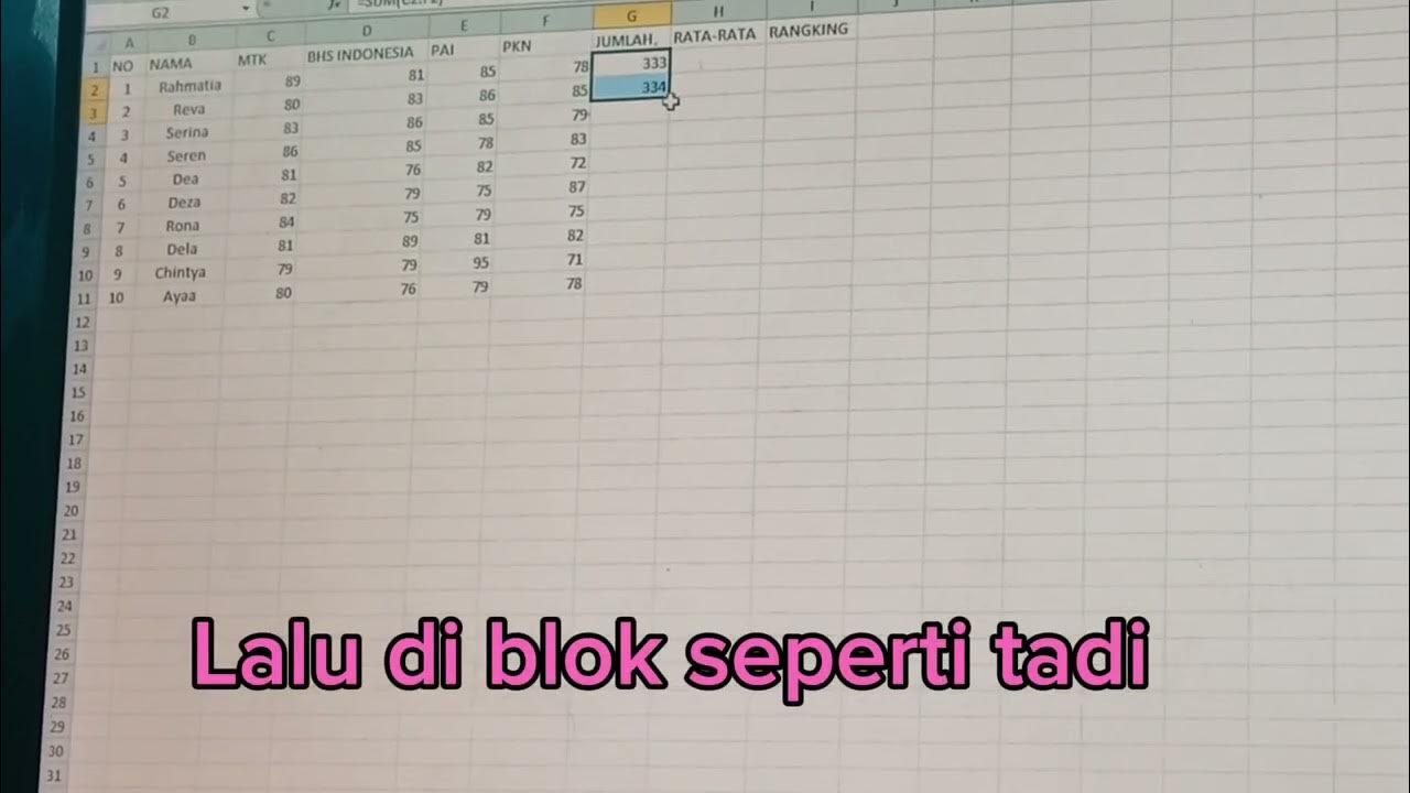 Tutorial membuat data siswa di apk microsoft excel - by Rahmatia - YouTube