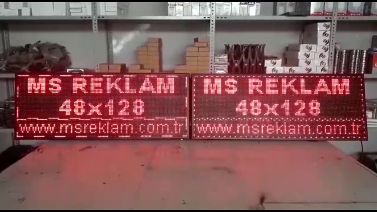 48x128cm Led Tabela - Kayan Yazı - Işıklı Tabela - YouTube