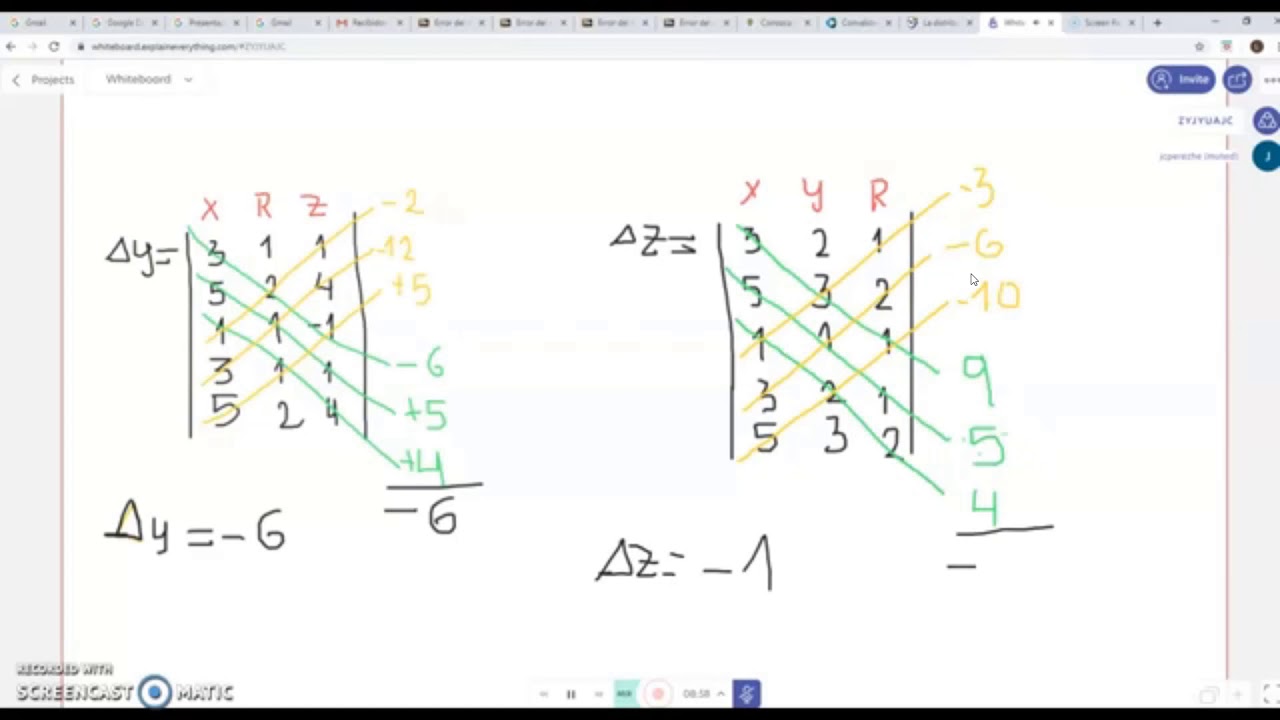 Regla de Cramer sistemas 3x3 - YouTube