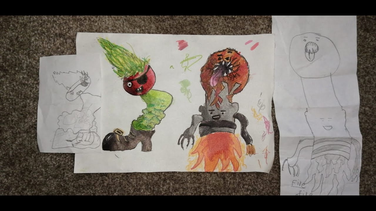 Redrawing characters from character Drawing game (with my bro, Doodle ...