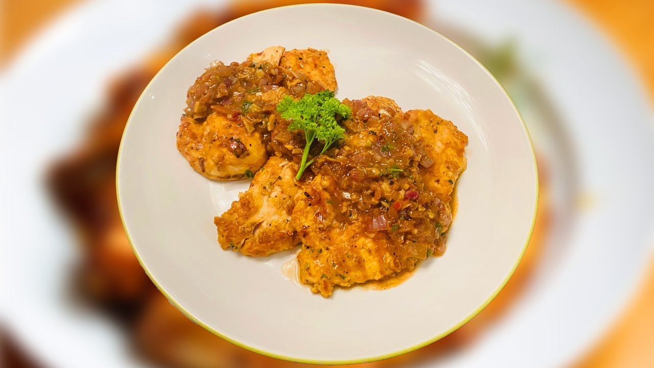 GRILL CHICKEN WITH GARLIC BUTTER WHITE WINE SAUCE | How to make grill ...